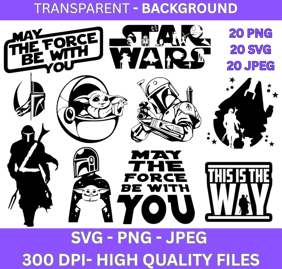 Star Wars Mandalorian Grogu SVG PNG JPEG Files for Cricut and ...
