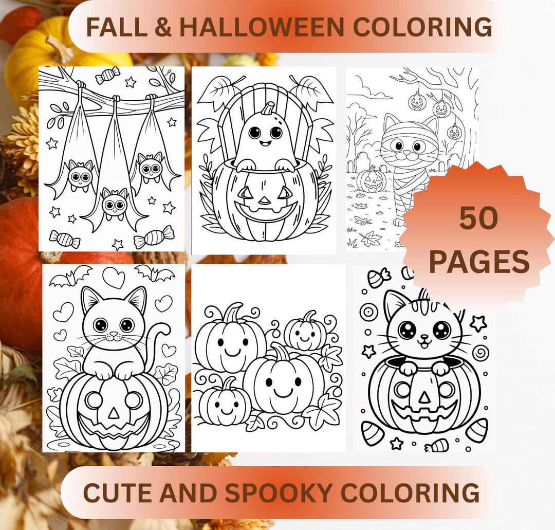 Fall Coloring Pages, Halloween Coloring Book, Fall Coloring Sheets ...