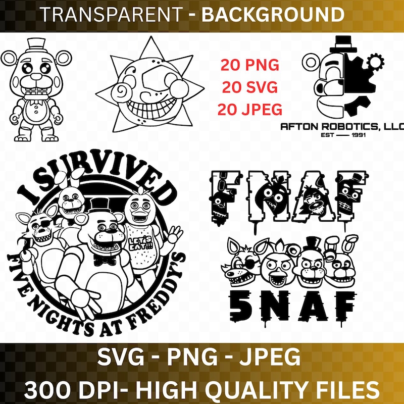 Five Nights at Freddys Svg Black and White - Etsy
