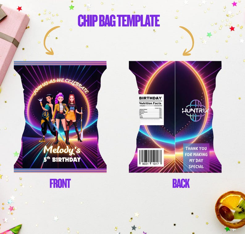 KPOP Demon Hunters Party Favors | 8-piece Birthday Set (canva Template ...