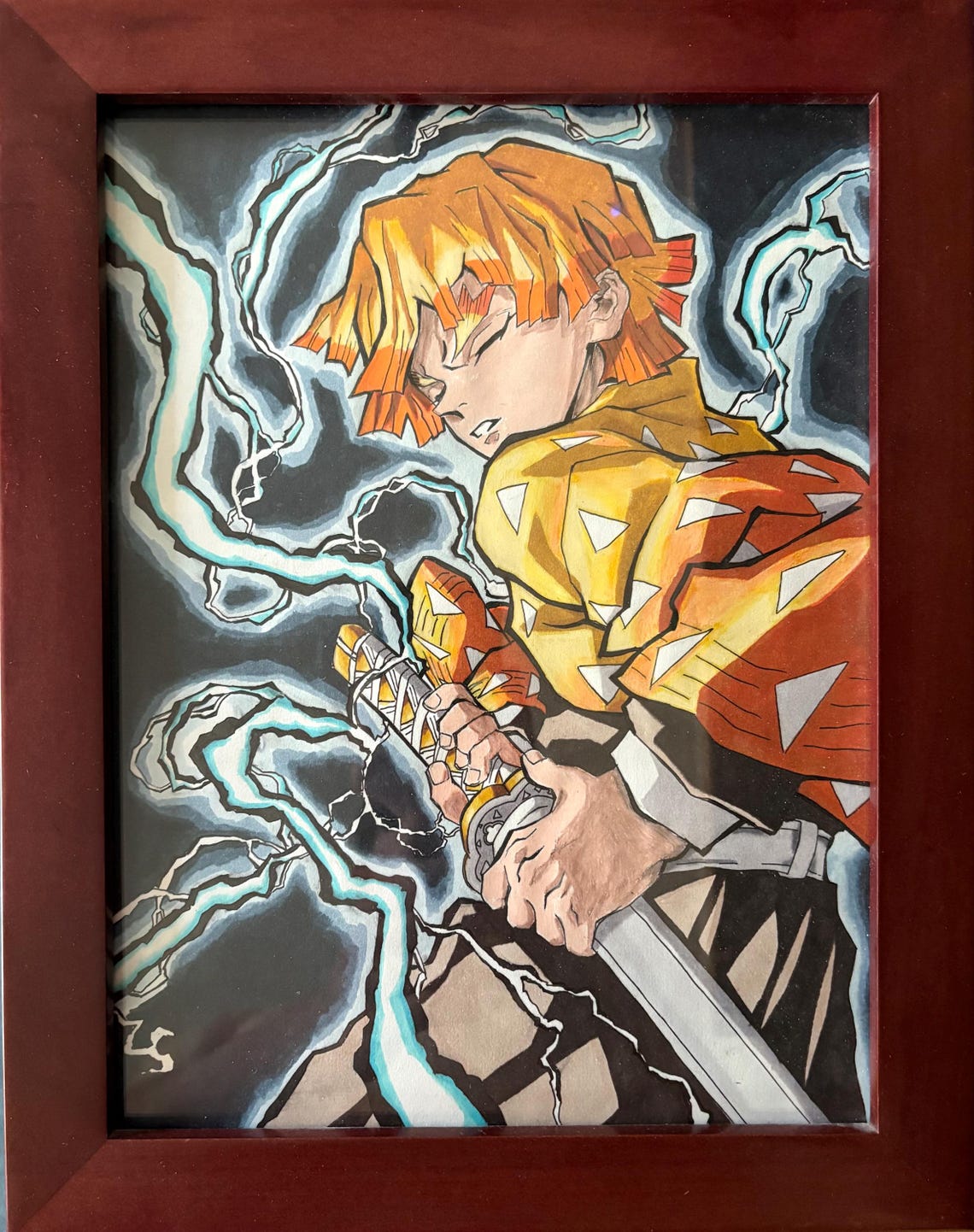 Original Zenitsu Drawing Prints – Demon Slayer Marker & Pen Artwork - Etsy