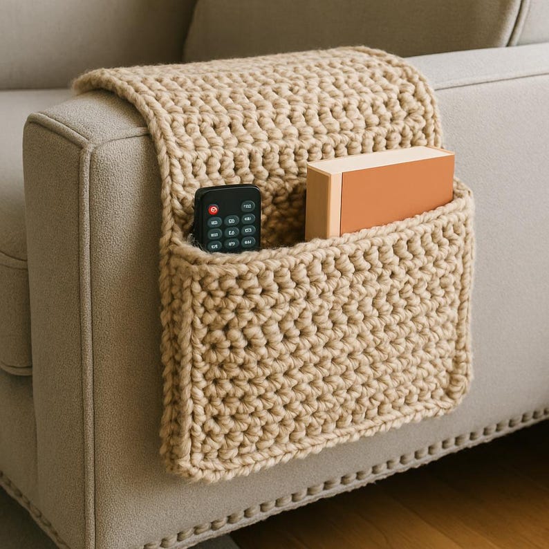 Sofa Organizer Crochet Pattern | Remote Holder & Storage Pocket | Easy ...