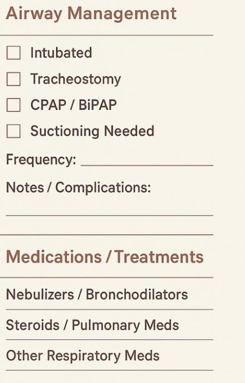 Respiratory Report Sheet - Etsy