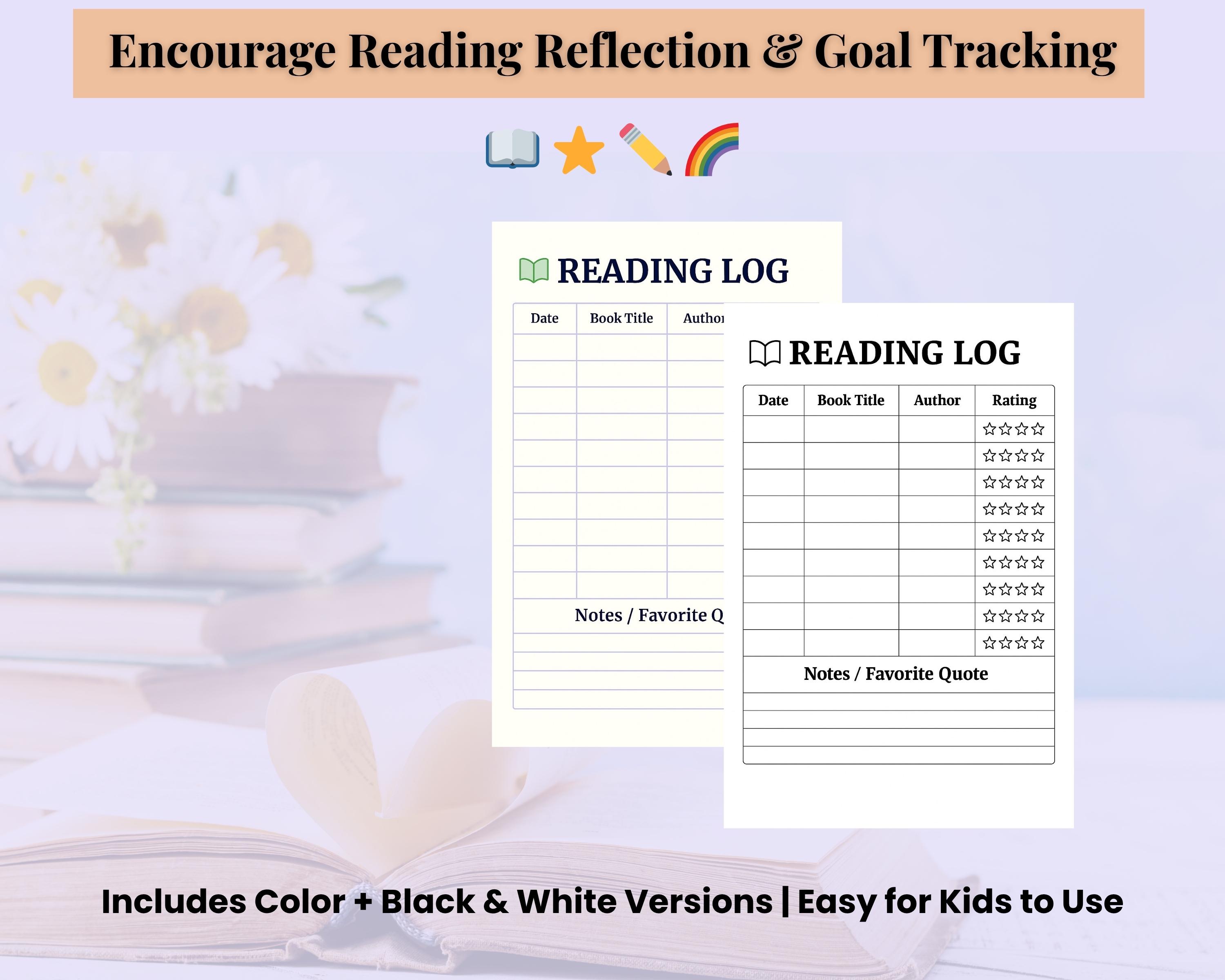 Printable Reading Log for Kids | Homeschool Book Tracker | Reading ...