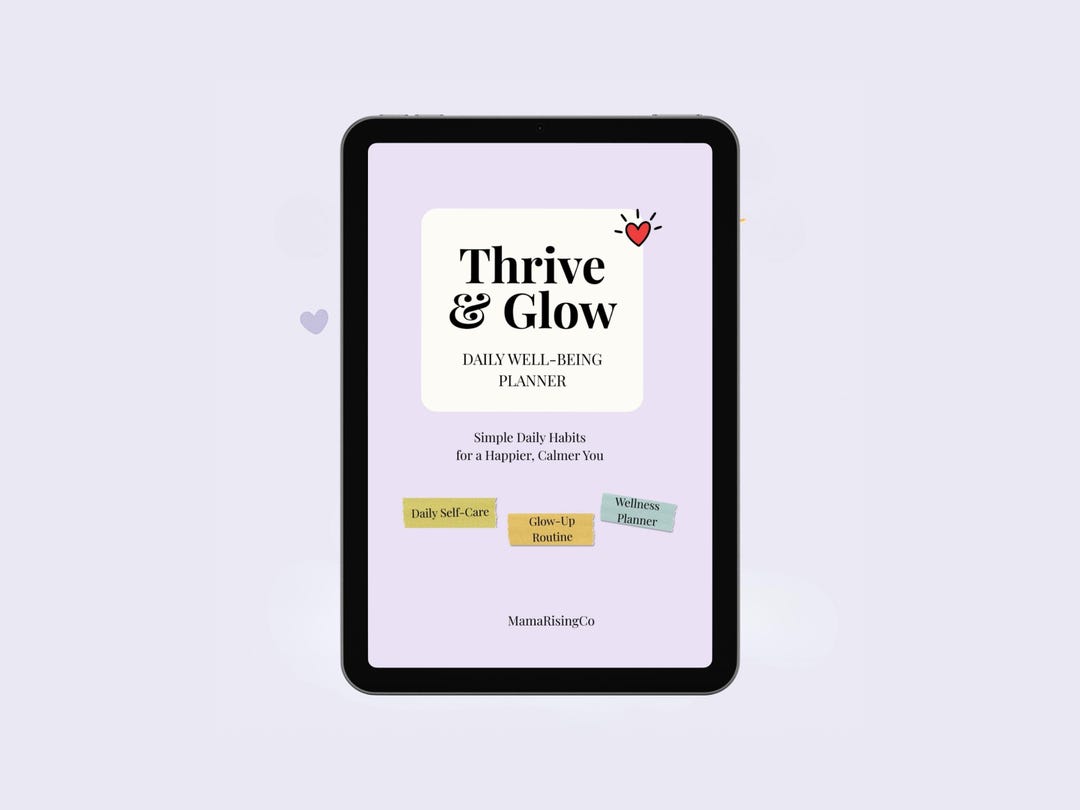 Thrive & Glow Daily Well-being Planner • Simple Self Care Routine ...