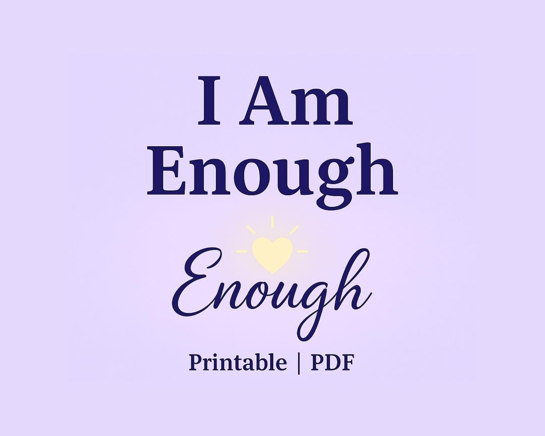 I Am Enough Affirmation Poster: Calming Lavender Decor (digital ...