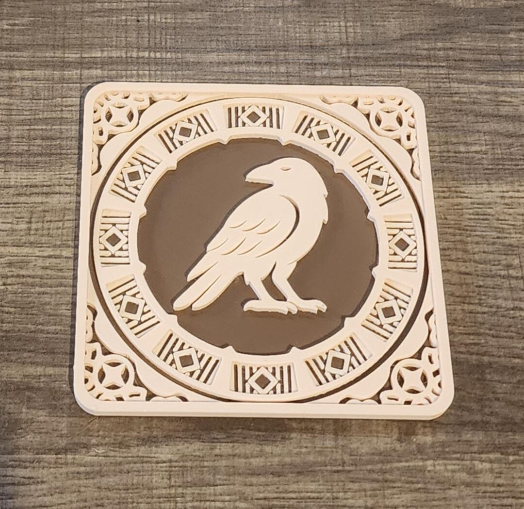 3D Printed Raven One Nation Zodiac Coaster - Etsy