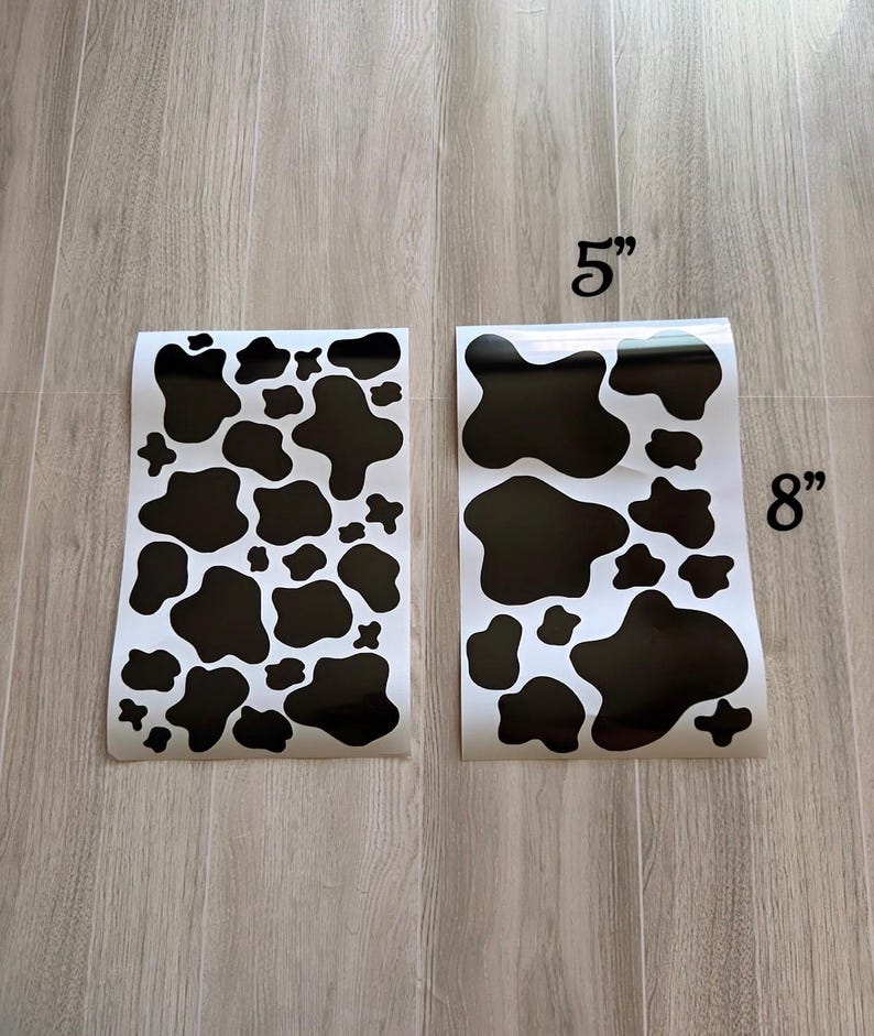 Cow Print Vinyl Decals – Western Sticker Set, Animal Print Decor for ...