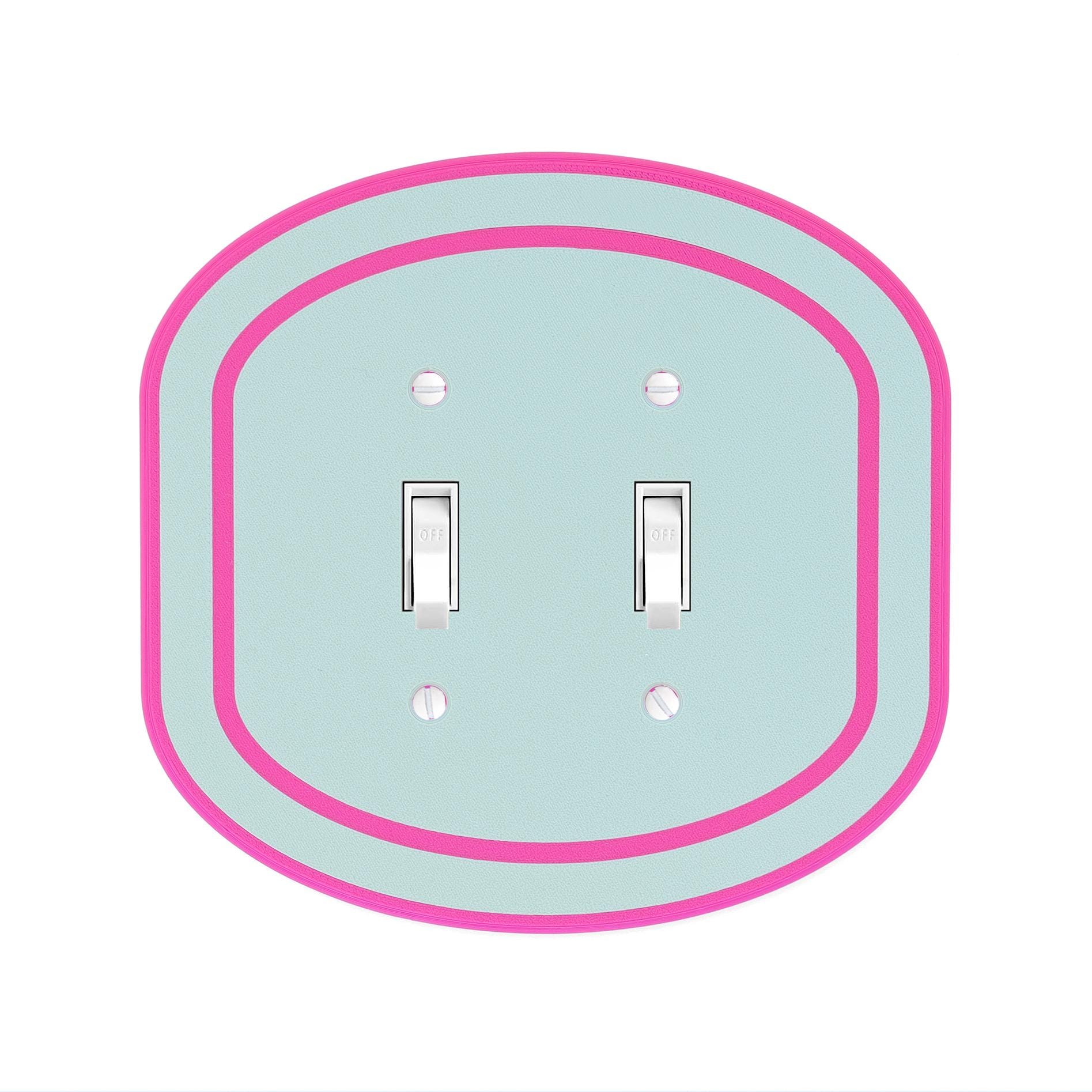 Oval Light Switch Cover Plate in 2 Tone Colors | Unique Textured Toggle ...