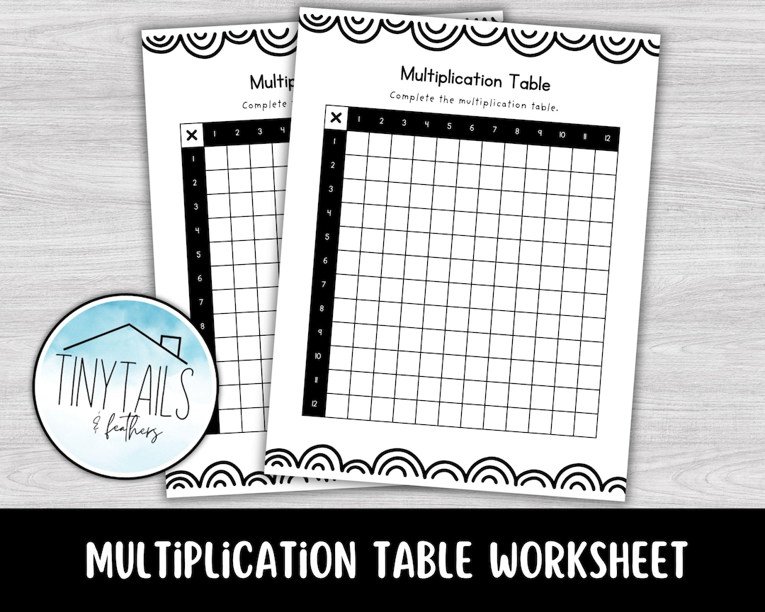 Multiplication Grid Worksheet Printable | 1–12 Times Table Math ...