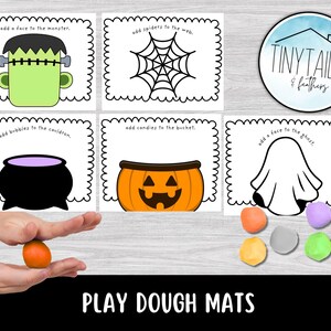 Halloween Play Dough Mats: Sensory Fine Motor Activity (PDF Printable ...