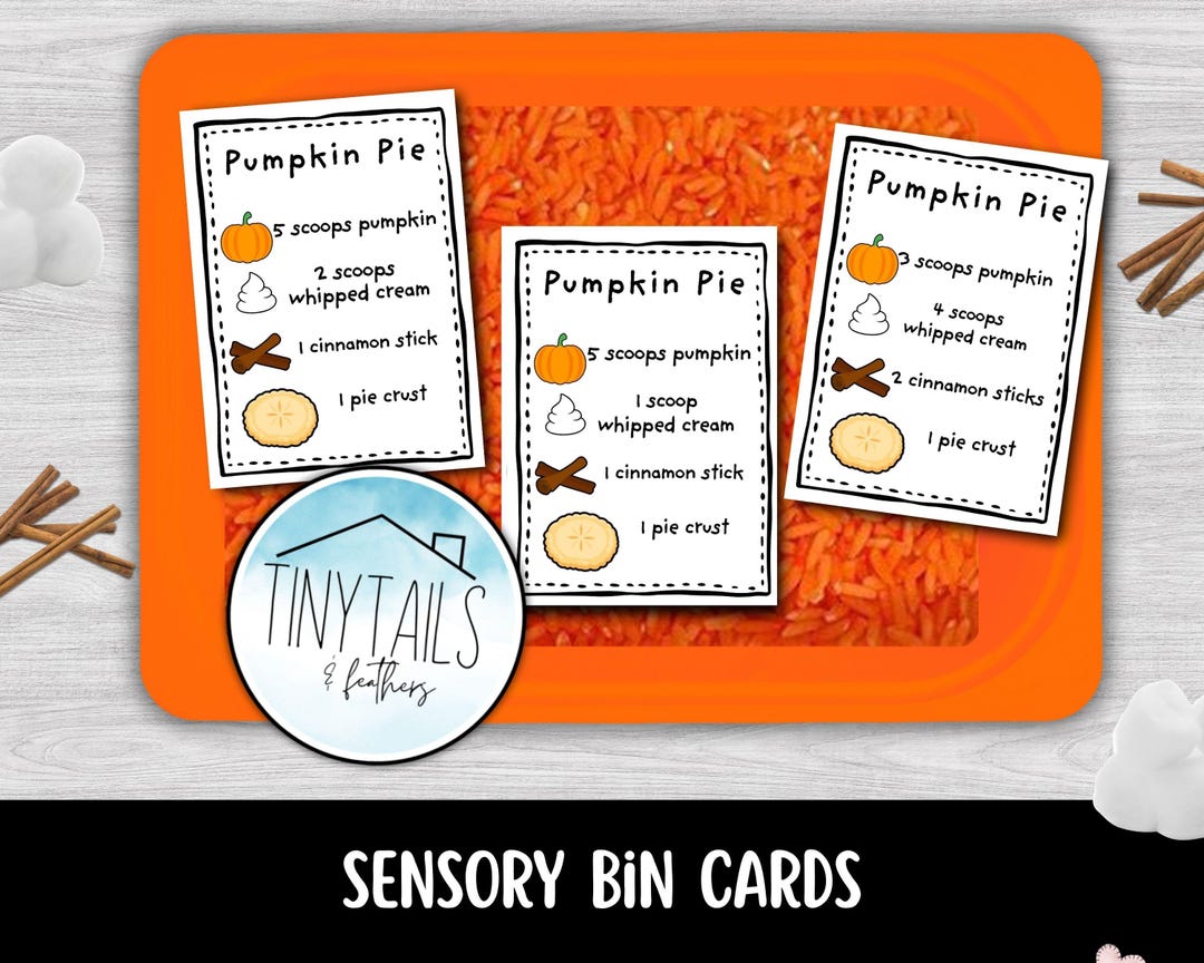 Pumpkin Pie: Sensory Bin Recipe Cards (PDF Download) - Etsy