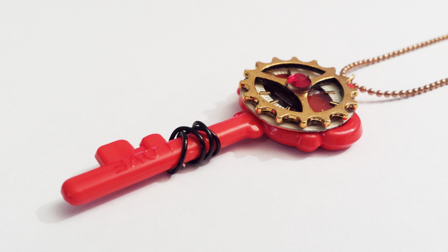 Original Crystal Red Key Recycled Clock Dial Face Charm Cool - Etsy