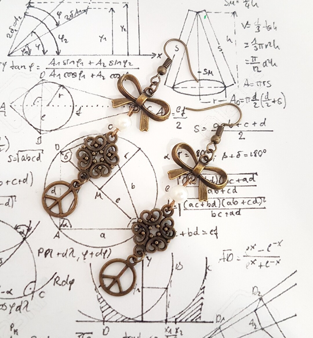 Peace on Earth Gothic Steampunk Filigree Bronze Peace Signs and Bows ...