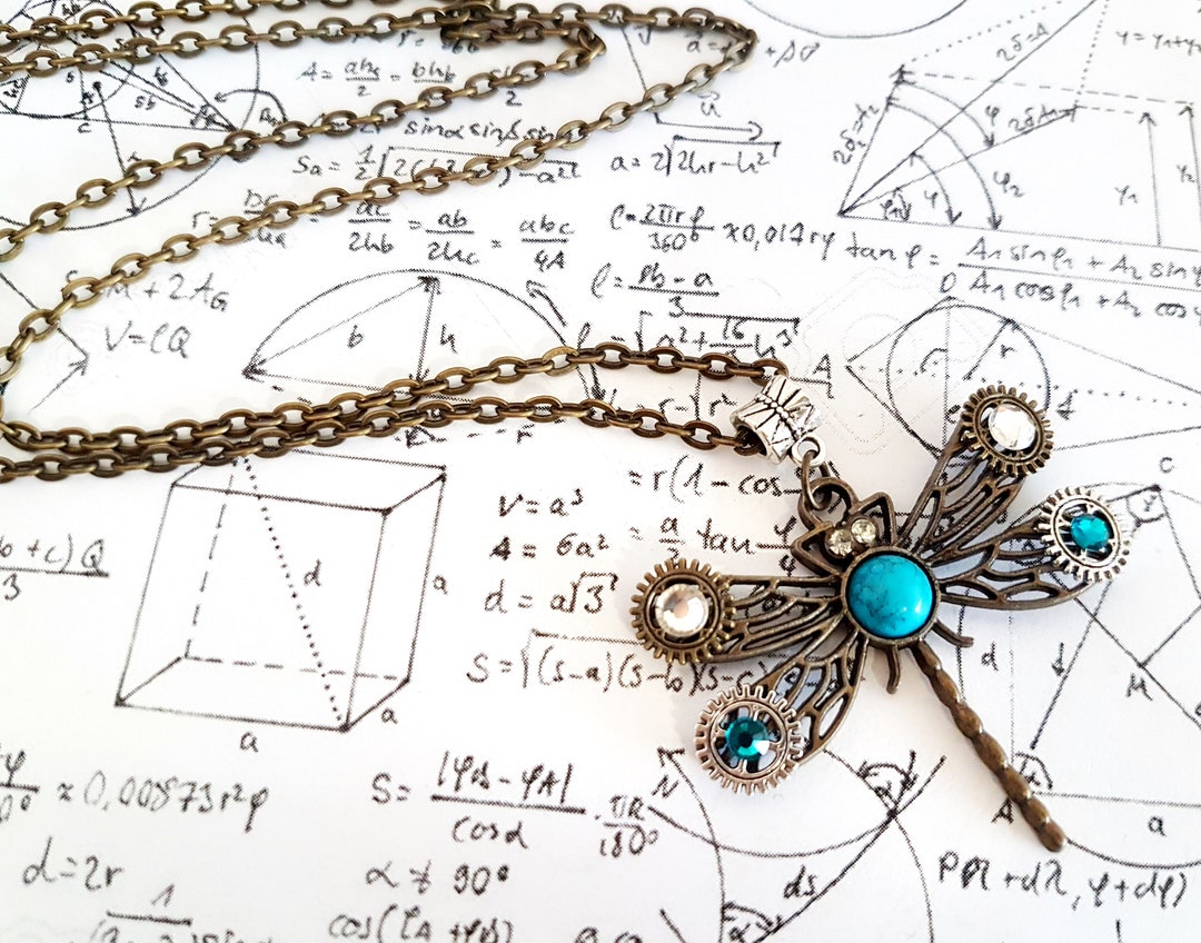 Gothic Firefly Dragonfly Insect With Cogs and Gears Crystals Steampunk ...