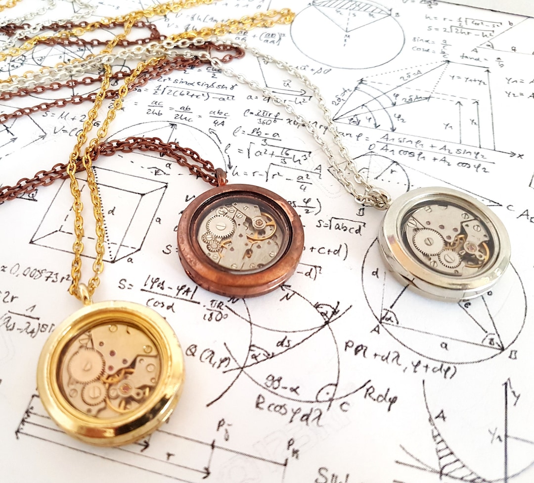Inside Out - Gothic Steampunk Clock Mechanism Charm Pendant Necklace - Etsy