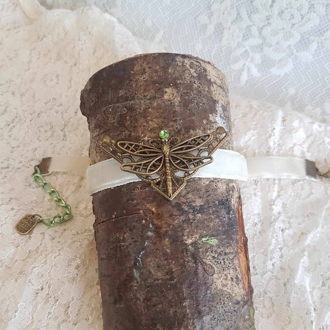 Gothic Steampunk Filigree Dragonfly Insect Charm Pendant Choker - Etsy