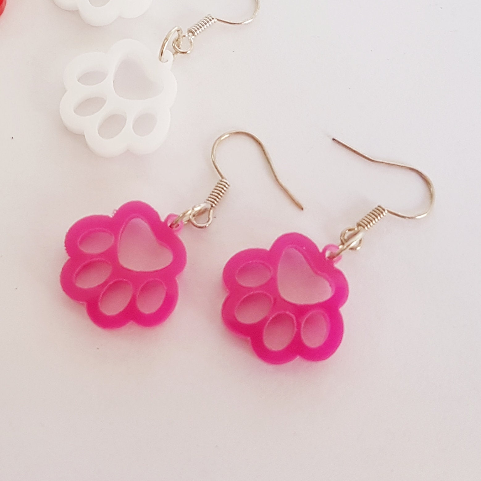 Original Acrylic Plastic Paw Dangle Earrings Cool Emo Kawaii Israel ...