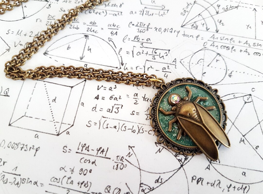 Gothic Steampunk Filigree Insect Bug Green Cabochon Charm Pendant ...