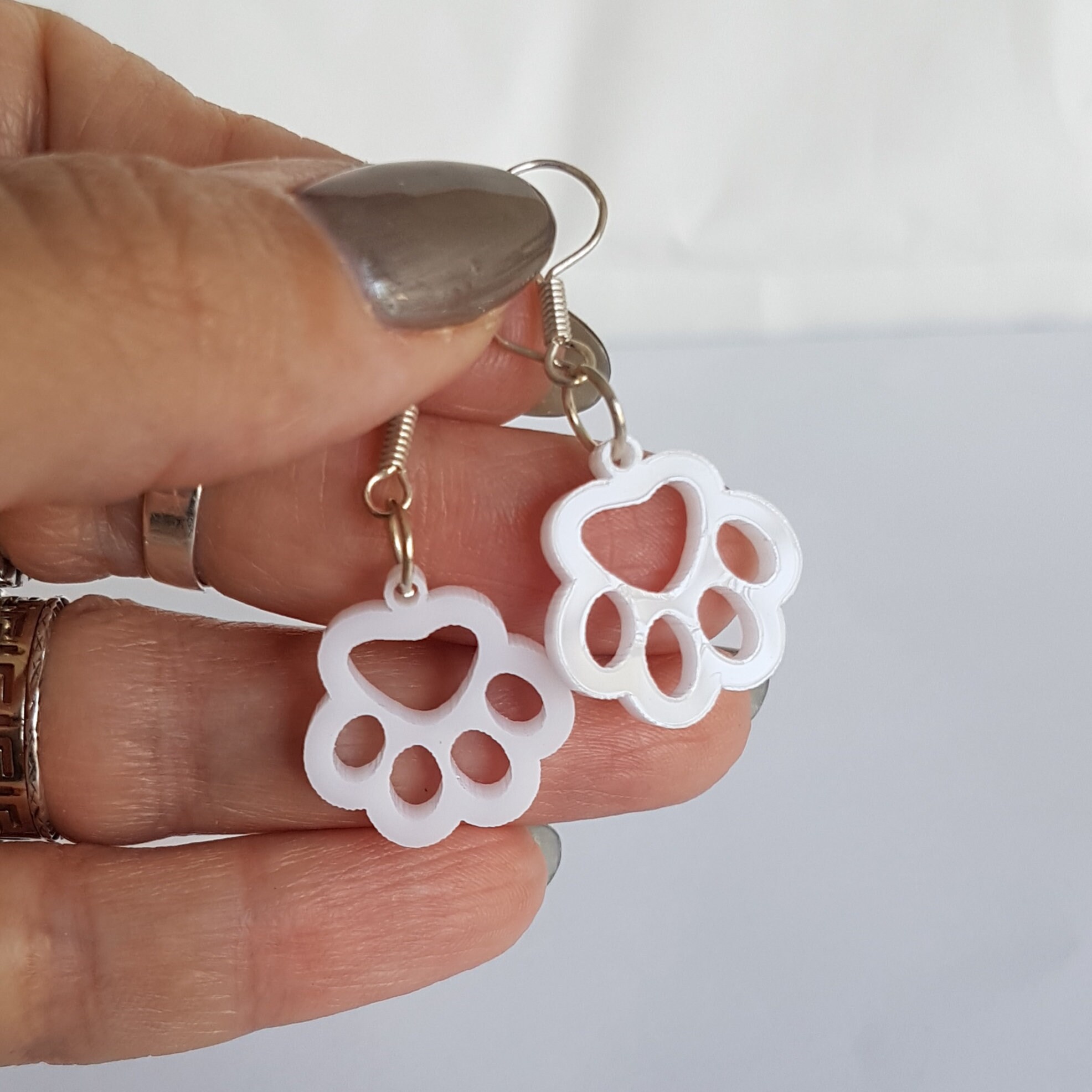 Original Acrylic Plastic Paw Dangle Earrings Cool Emo Kawaii - Etsy