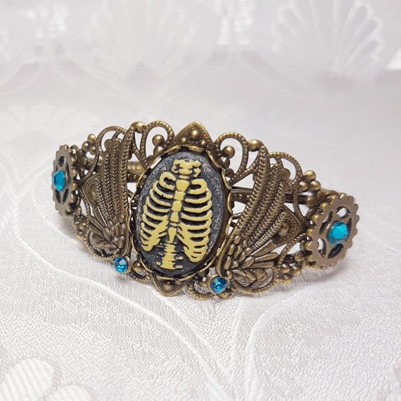 Prime Rib Gothic Steampunk Gears Wings and Rib Cage Bronze | Etsy