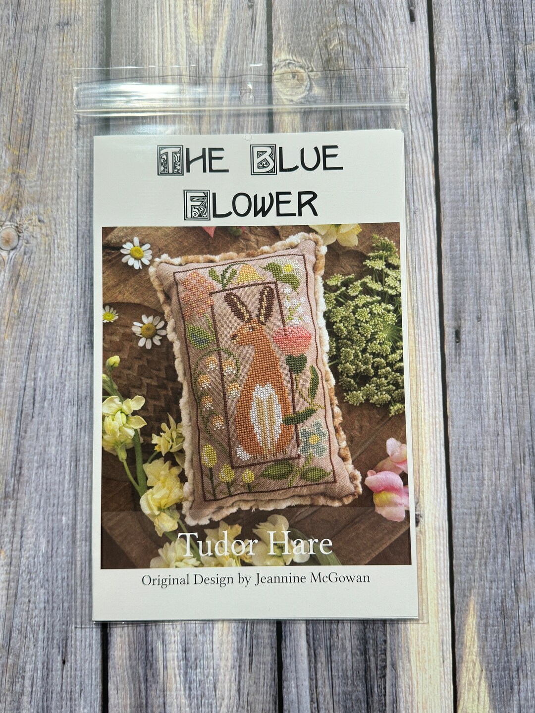 Tudor Hare - the Blue Flower | Cross Stitch Pattern Chart - Etsy