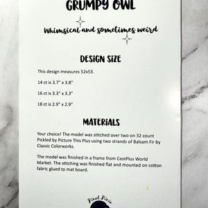 Grumpy Owl Pixel Pixie Cross Stitch Pattern Chart - Etsy