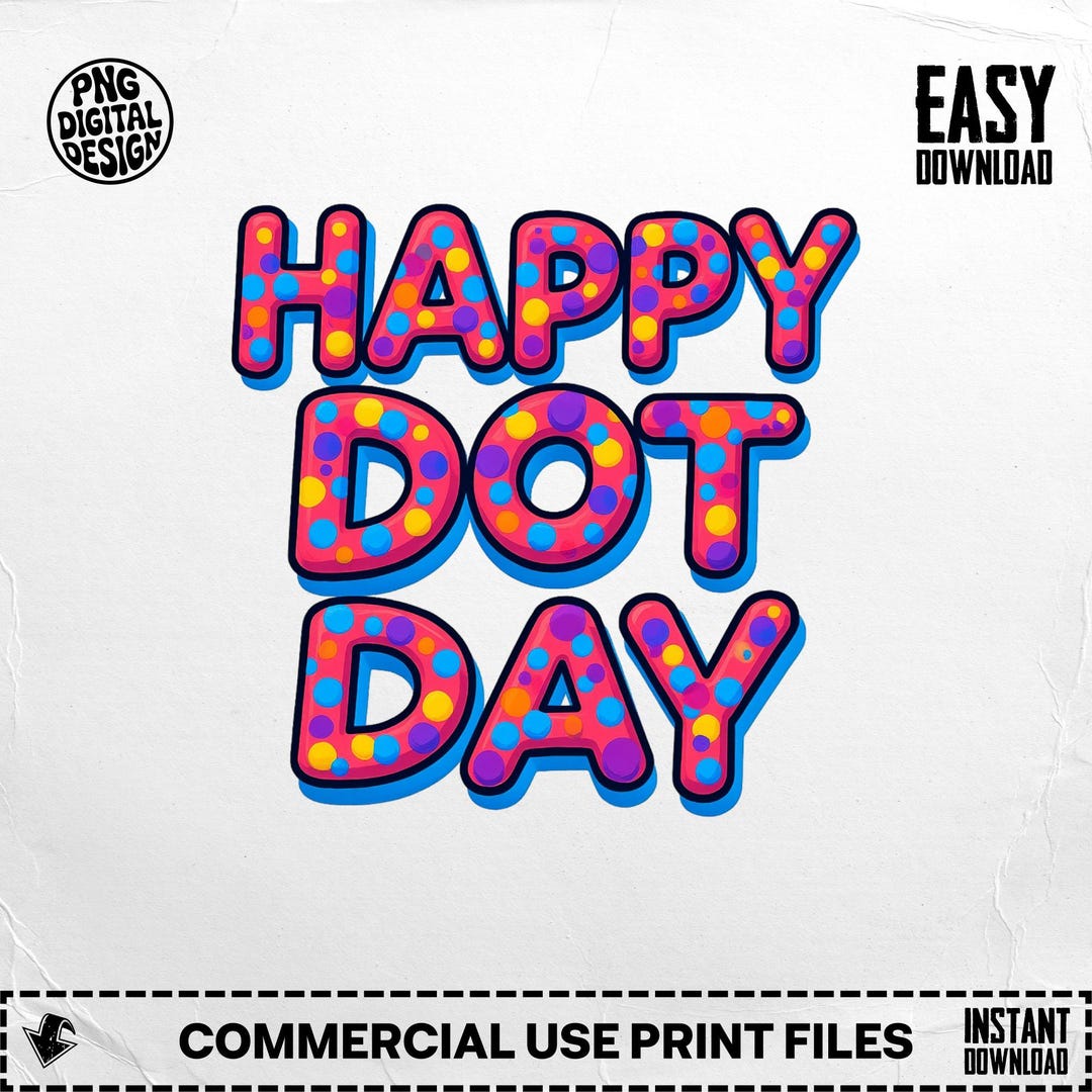 Happy Dot Day PNG: Colorful Polka Dot Clip Art - Etsy