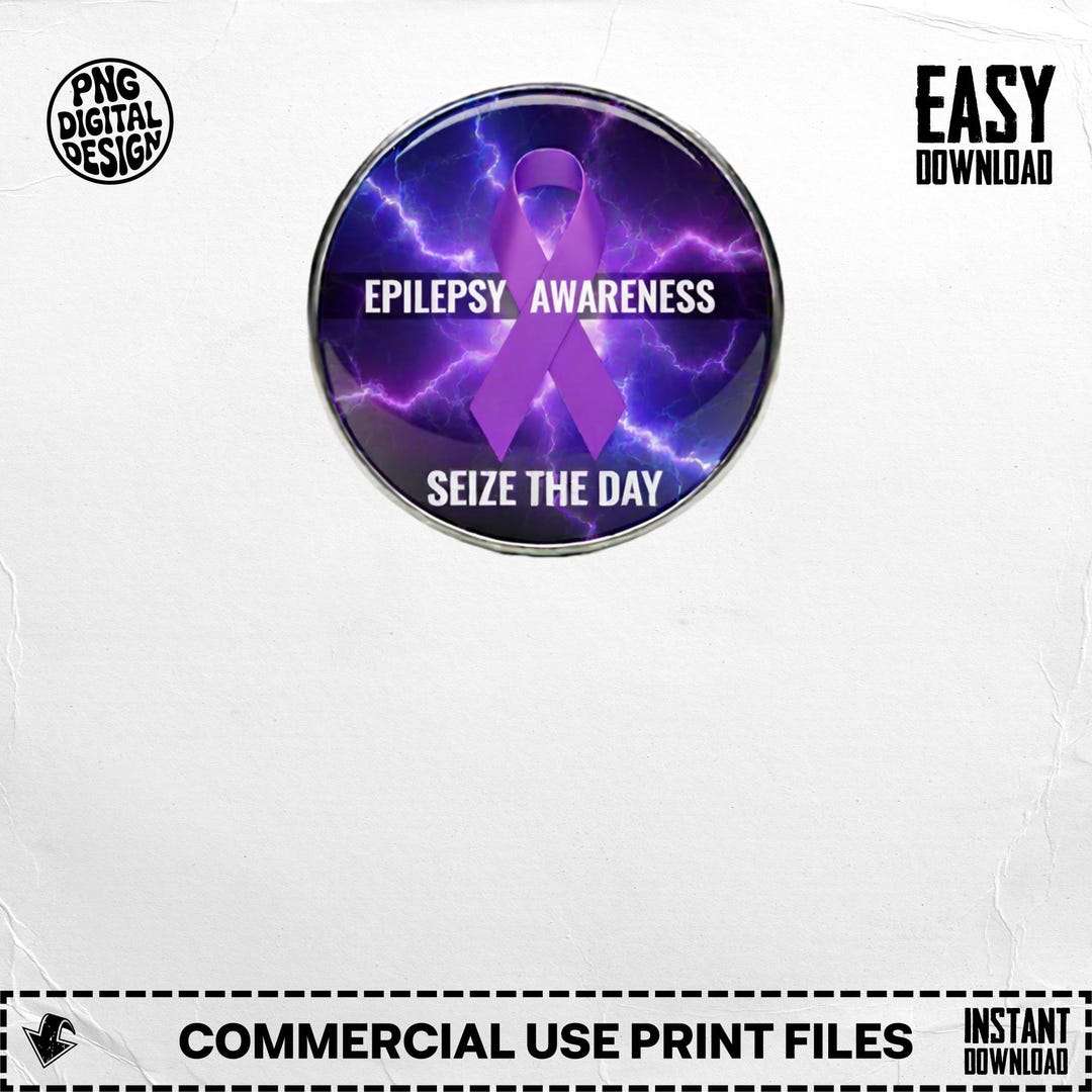 Epilepsy Awareness T-shirt PNG: Purple Ribbon, Lightning Graphic, Seize ...