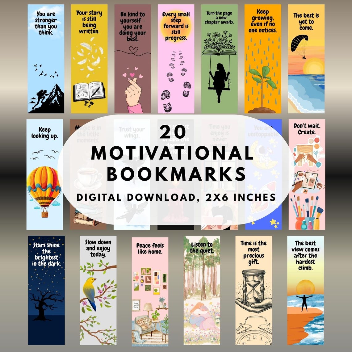 Printable Motivational Bookmarks: Inspiring Quotes (digital Download ...