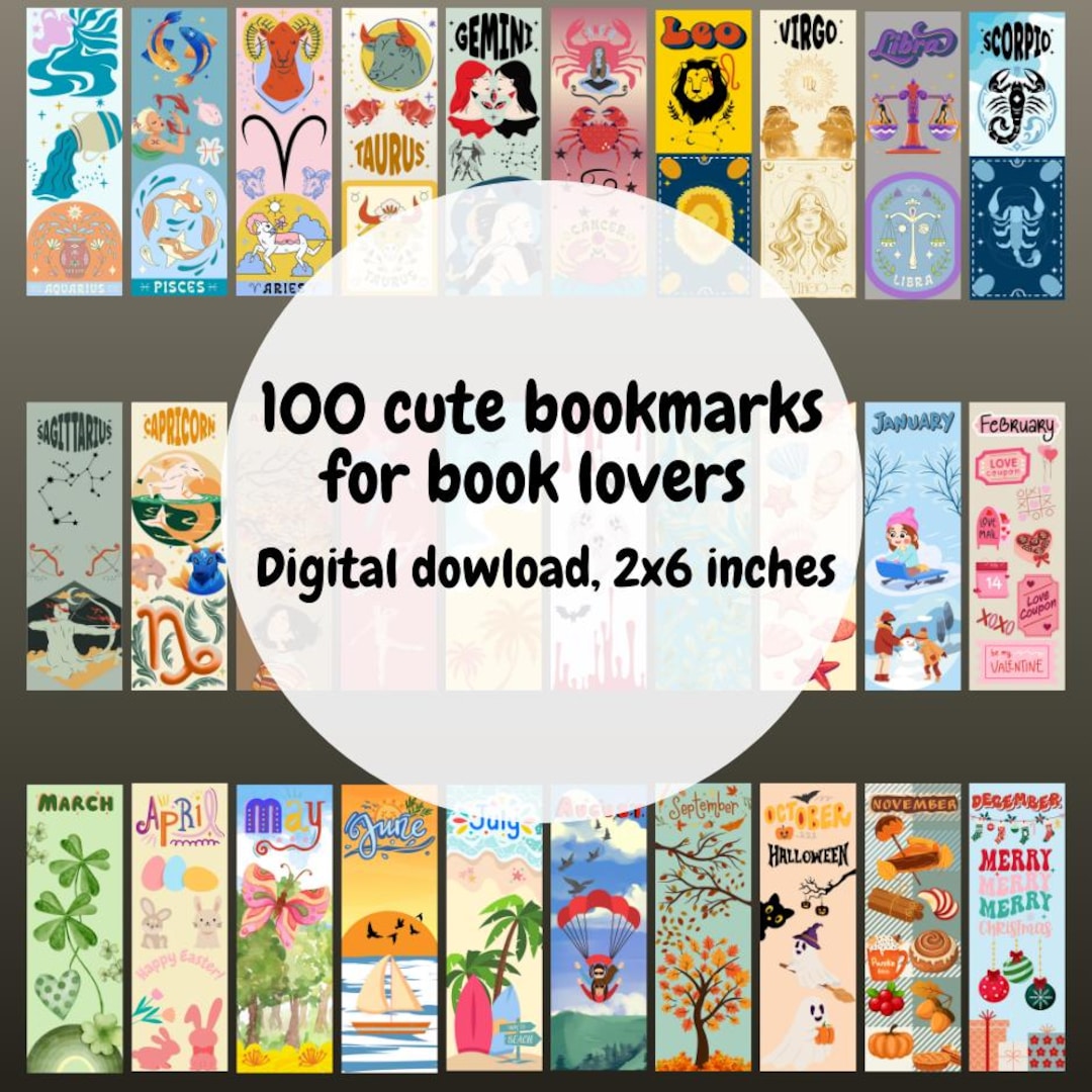 100 marque-page mignon imprimable | Coloré, à thème | Zodiaque, jours ...