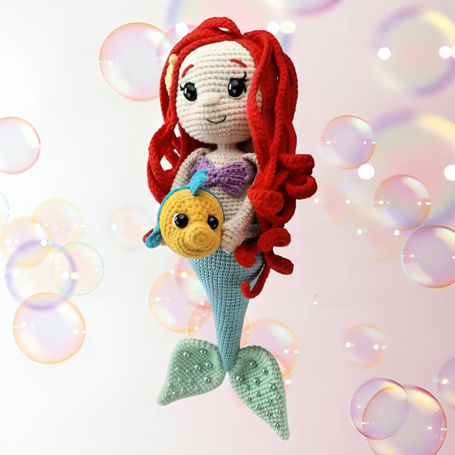 Amigurumi Mermaid Doll Crochet Pattern – Ariel Inspired Plushie DIY ...