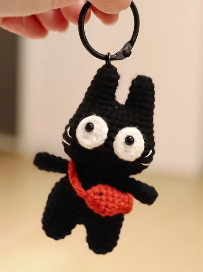 Black Cat Keychain Crochet Pattern: Easy Amigurumi Cat (PDF Download ...