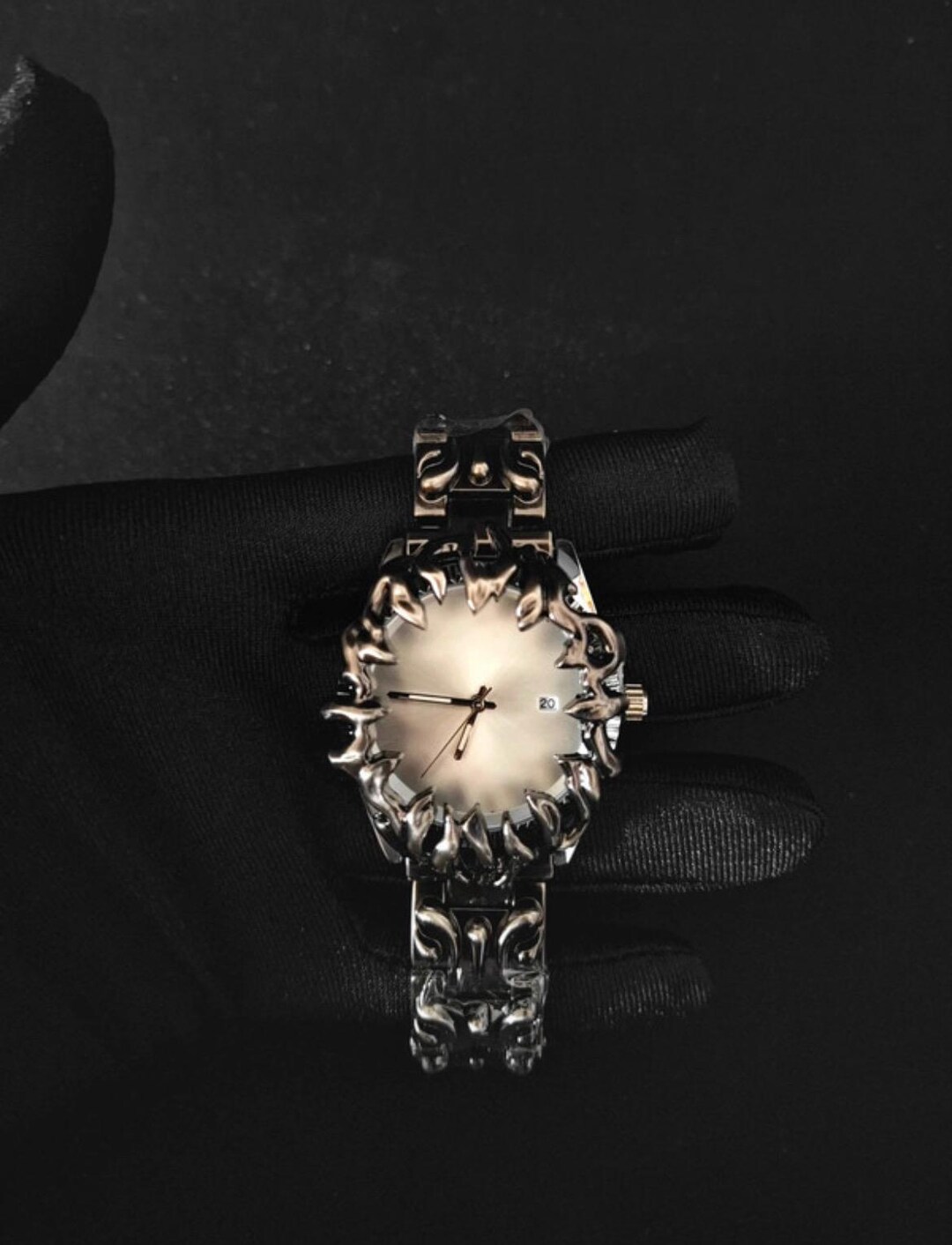 Chrome Spike Opium Gothic Style Watch, Y2K Alien Style Quartz, Unique ...