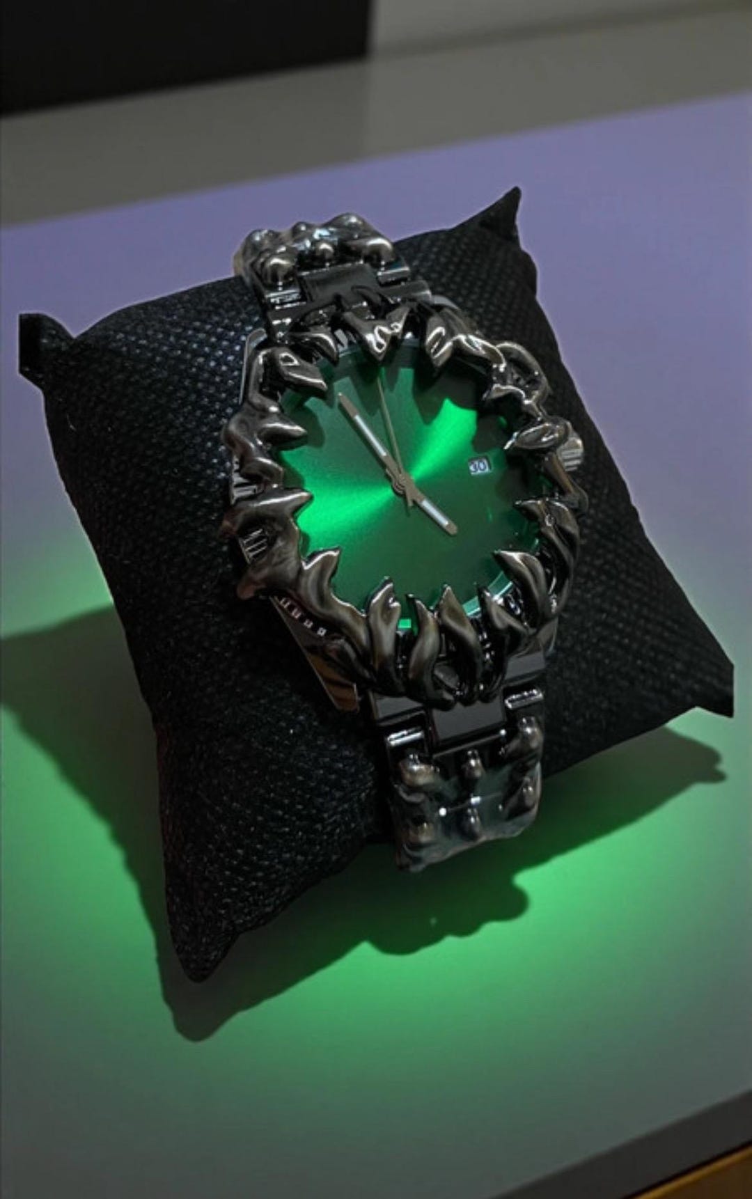 Chrome Spike Opium Gothic Style Watch, Y2K Alien Style Quartz, Unique ...