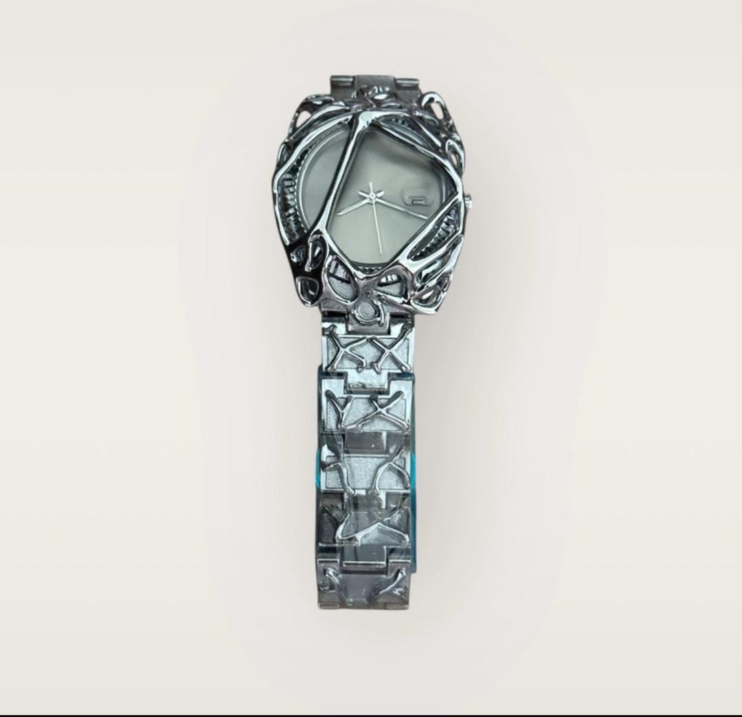 Chrome Spike Opium Gothic Style Watch, Y2K Alien Style Quartz, Unique ...