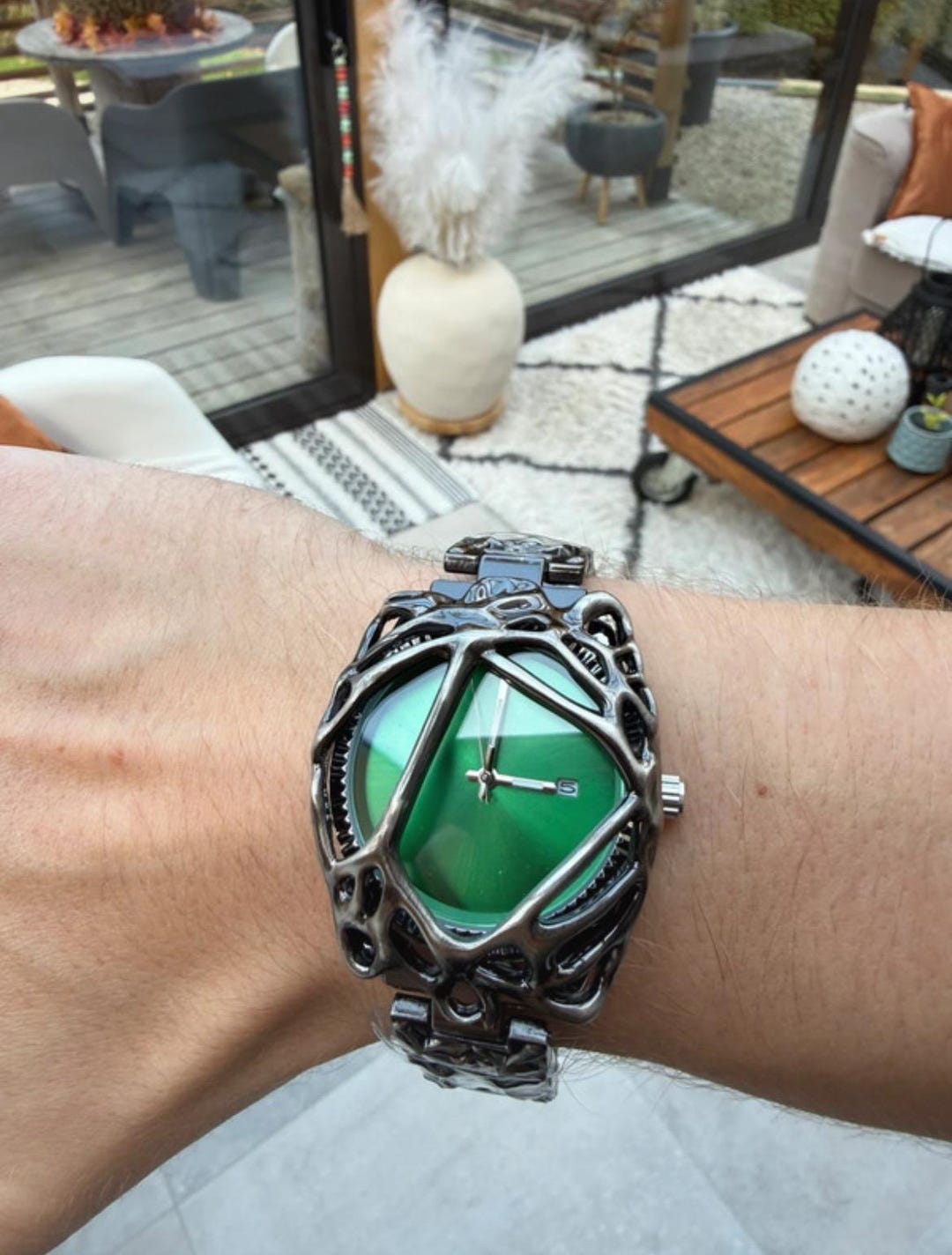 Chrome Spike Opium Gothic Style Watch, Y2K Alien Style Quartz, Unique ...