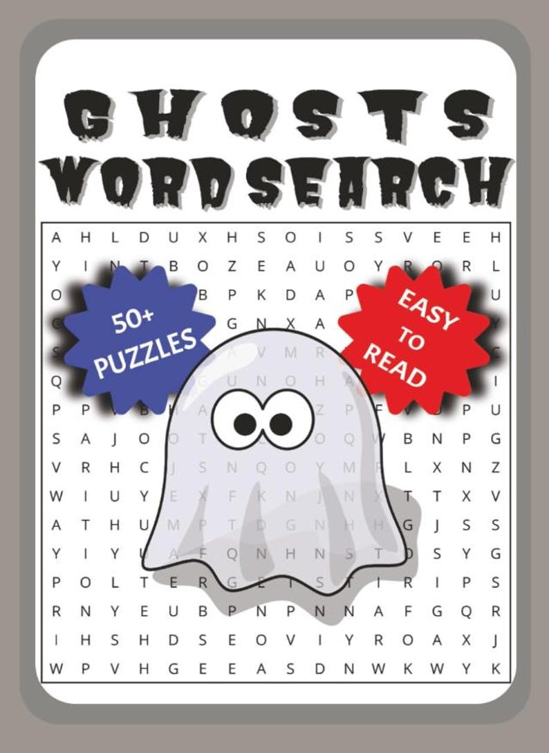Ghosts Word Search Puzzle Book | Spooky Paranormal Puzzles for Teens ...