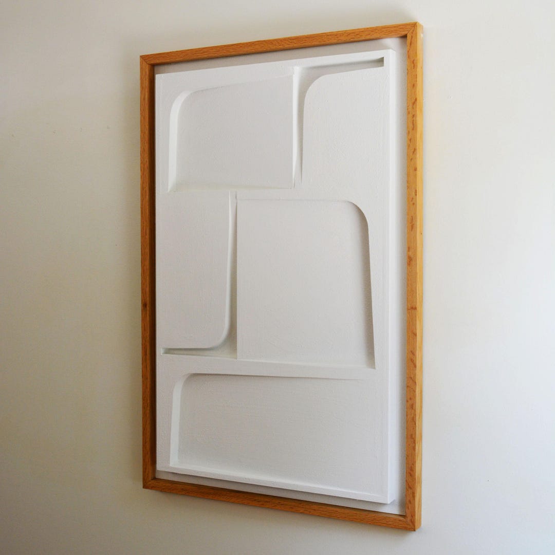 Acoustic Diffuser Panel: 3D Plaster Relief - Geometric Art Deco ...