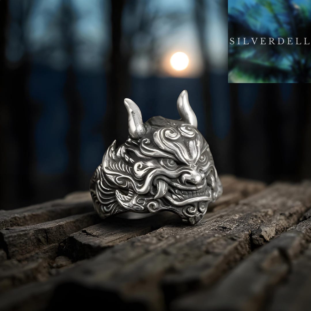 Sterling Silver Mahakala Mask Ring: Tibetan Buddhist Jewelry - Etsy