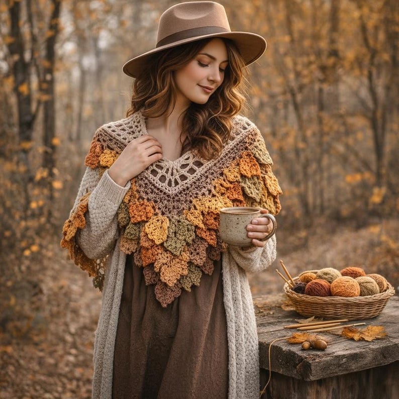 Maple Leaf Crochet Shawl Pattern | Beginner Friendly Autumn Wrap (PDF ...