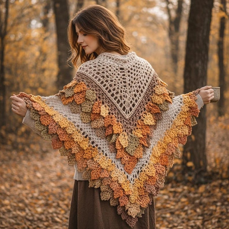 Maple Leaf Crochet Shawl Pattern | Beginner Friendly Autumn Wrap (PDF ...