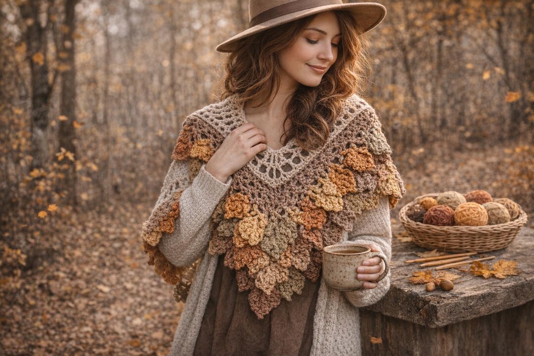 Maple Leaf Crochet Shawl Pattern | Beginner Friendly Autumn Wrap (PDF ...