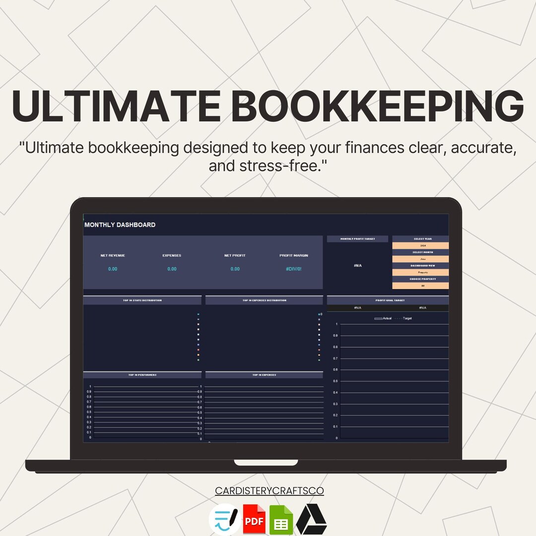 Ultimate Bookkeeping Planner Printable PDF Finance Organizer Income and ...