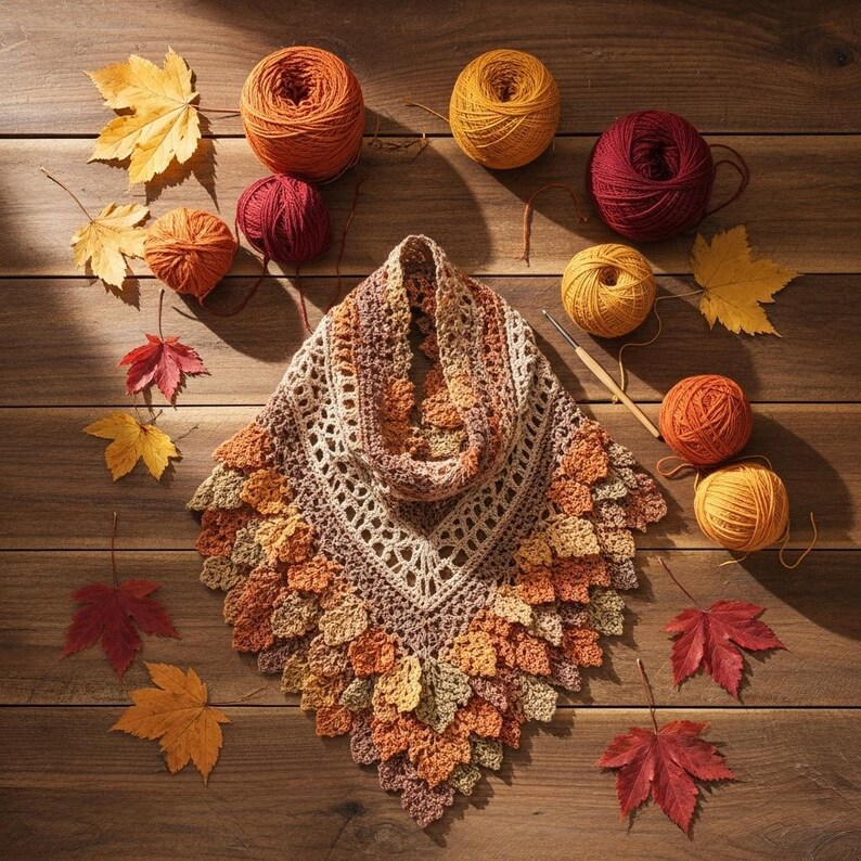 Maple Leaf Crochet Shawl Pattern | Beginner Friendly Autumn Wrap (PDF ...
