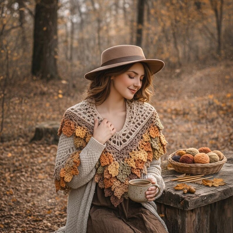Maple Leaf Crochet Shawl Pattern | Beginner Friendly Autumn Wrap (PDF ...