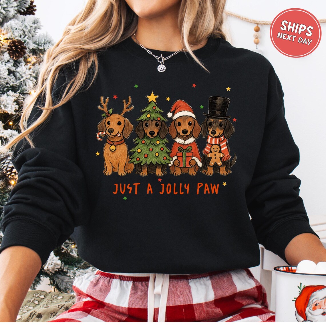 Funny Christmas Dog Sweatshirt Just a Jolly Paw Sweatshirt Christmas ...