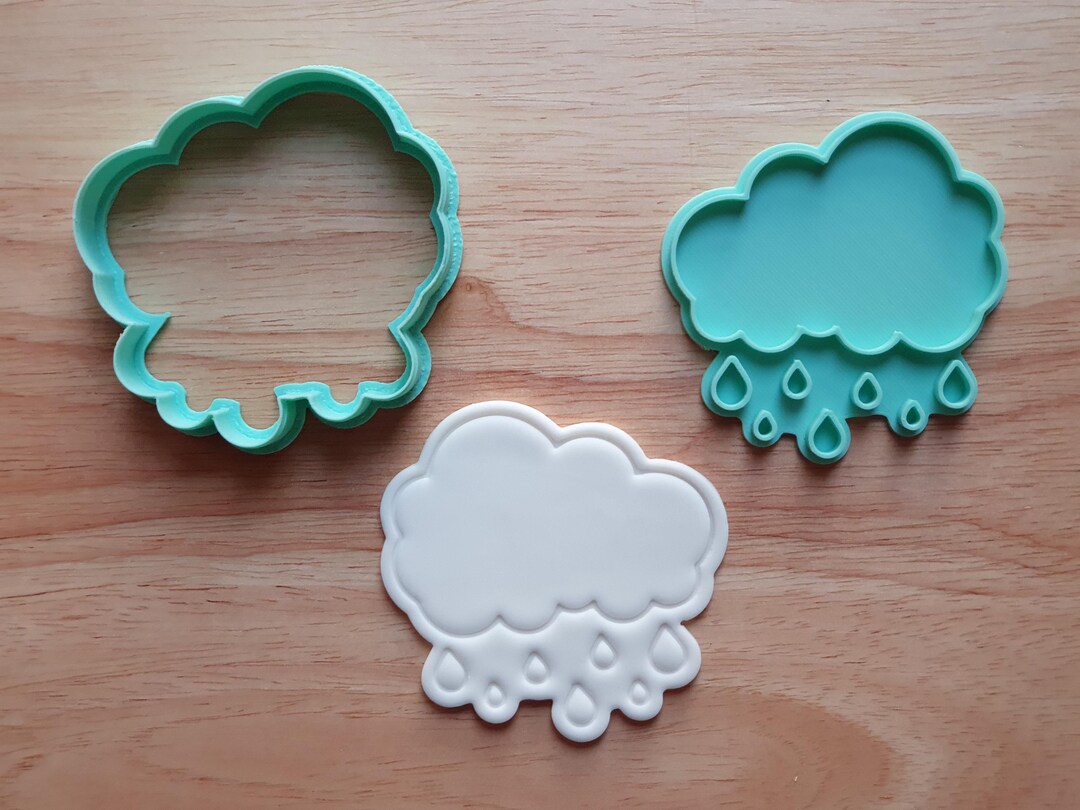 Rain Cloud Cookie Cutter STL File | 3D Print Nature Weather Kids Party ...