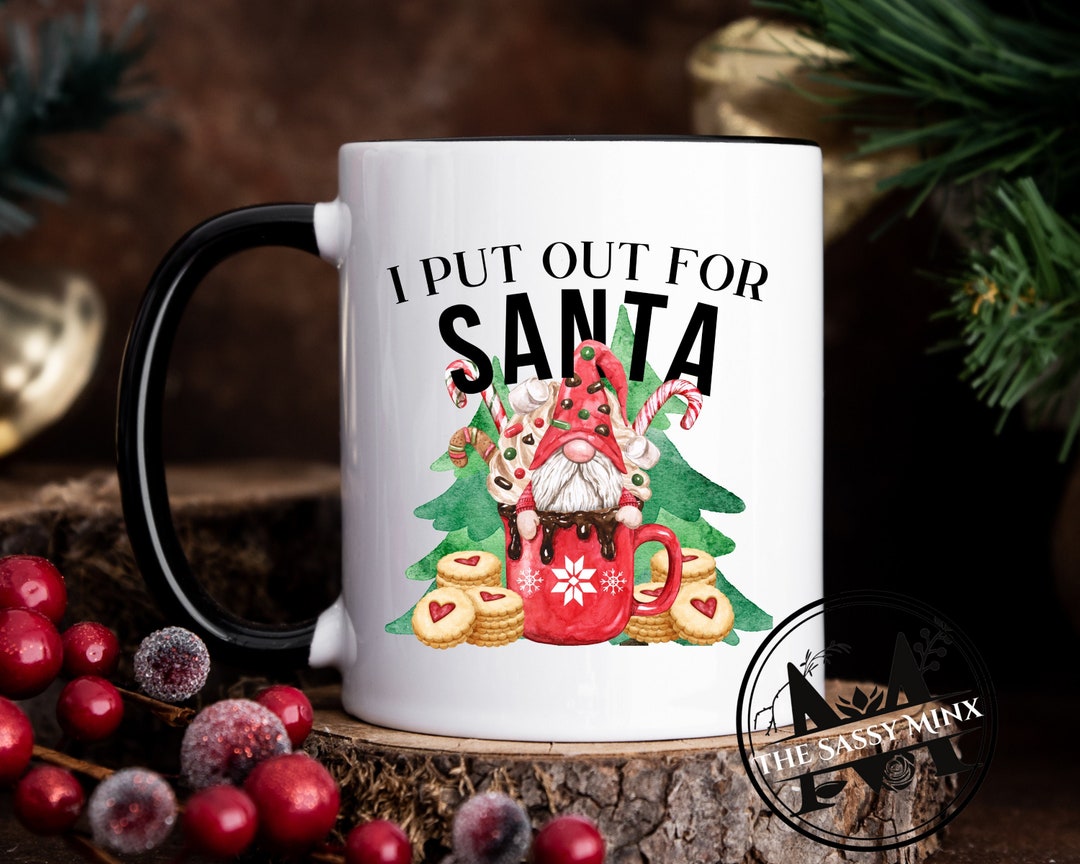 Secret Santa Coffee Mug, Retro Christmas Mug, Traditional Santa, Gnome ...