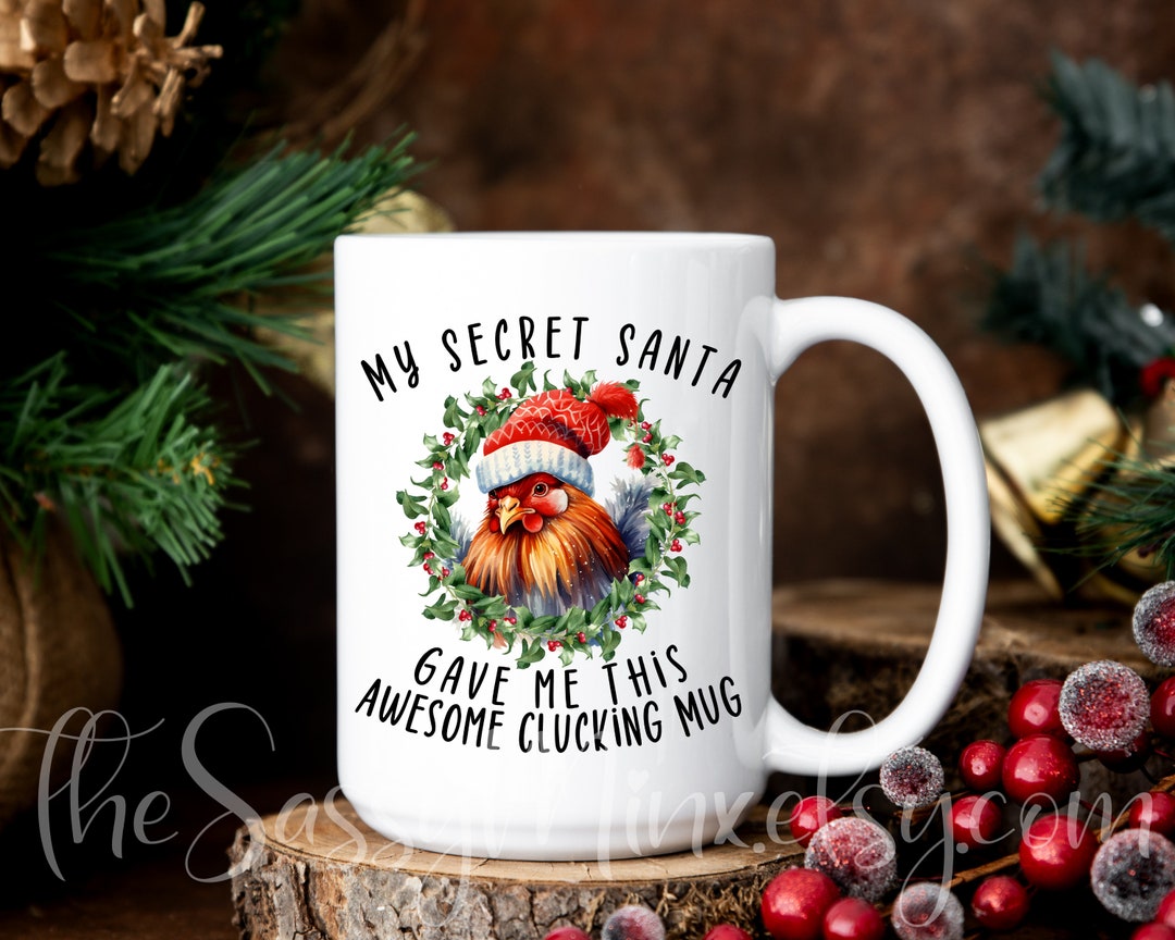 Funny Secret Santa Coffee Gift Mug for Your Holiday Gift Party, Festive ...